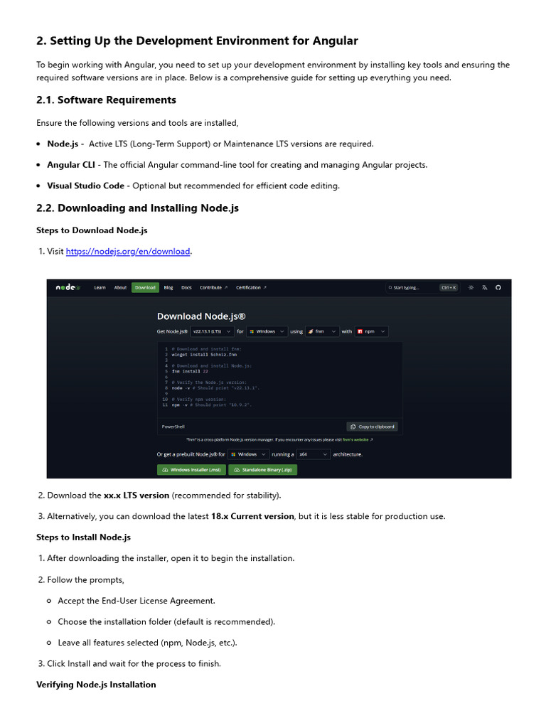 Angular Development Environment Setup Guide | PDF | Command Line Interface | Computer Programming
