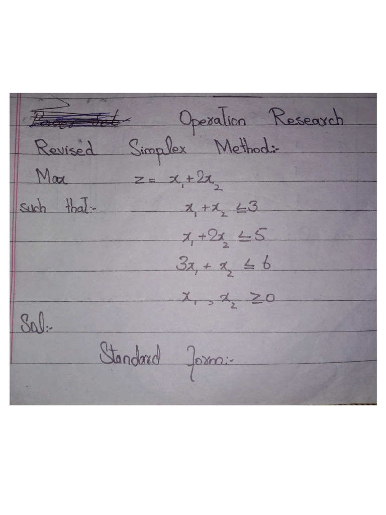Revised Simplex Method (Mid Term) | PDF