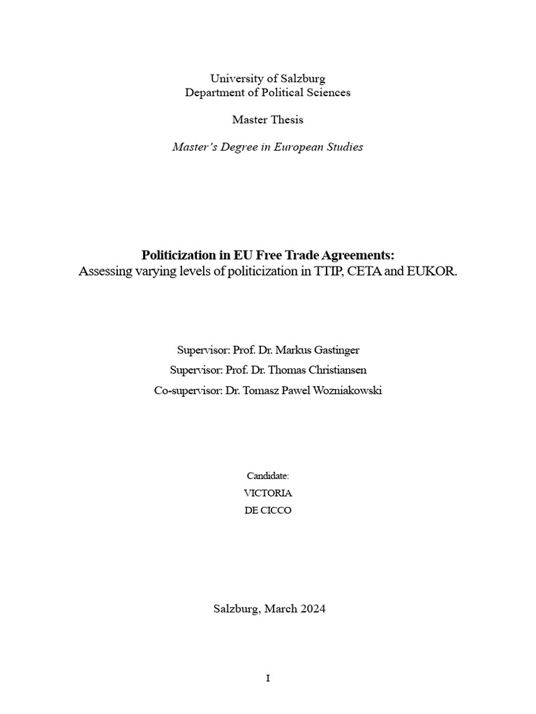 Politicization in EU Free Trade Agreements | PDF | European Union ...