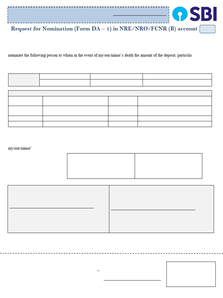 Request For Nomination (Form DA) | PDF | Banks