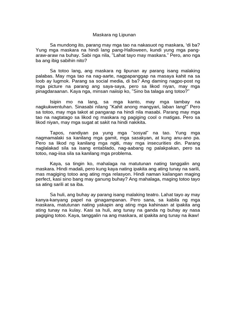 Maskara NG Lipunan Hehe | PDF