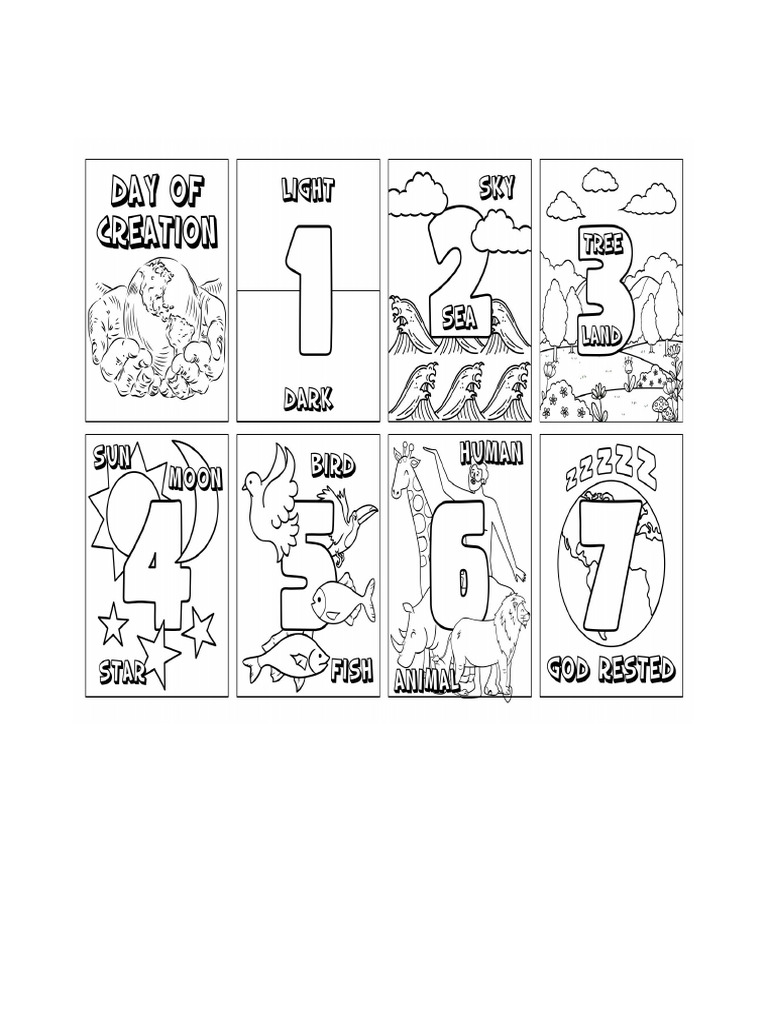 Days of Creation Coloring Pages For Kids - 319055.jpg | PDF