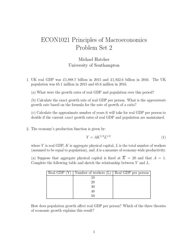 Problem_Set_2 (1) | PDF | Economic Growth | Gross Domestic Product