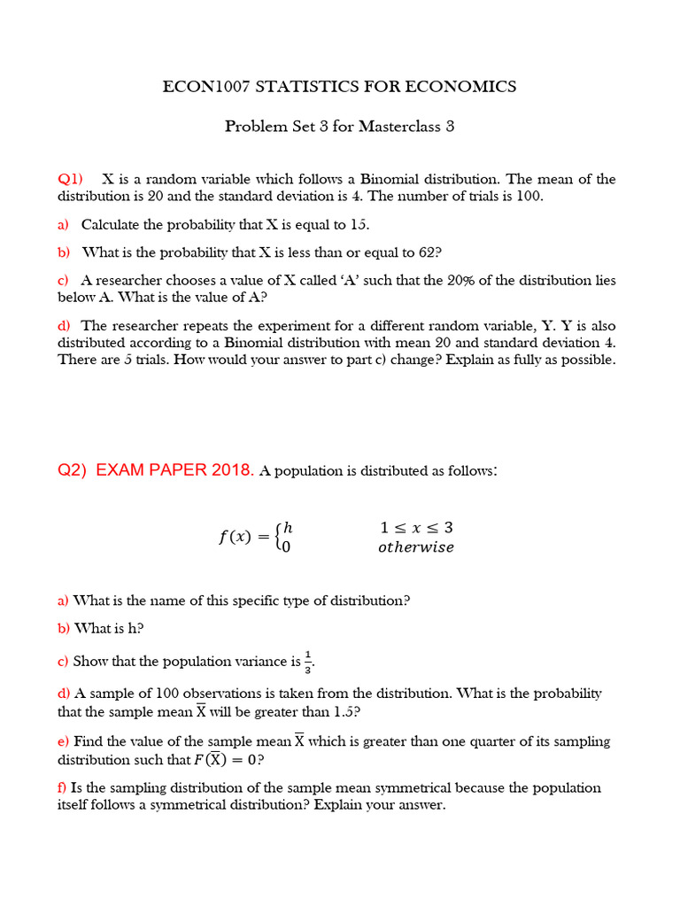 Binomial & Probability Problems in Economics | PDF | Probability ...