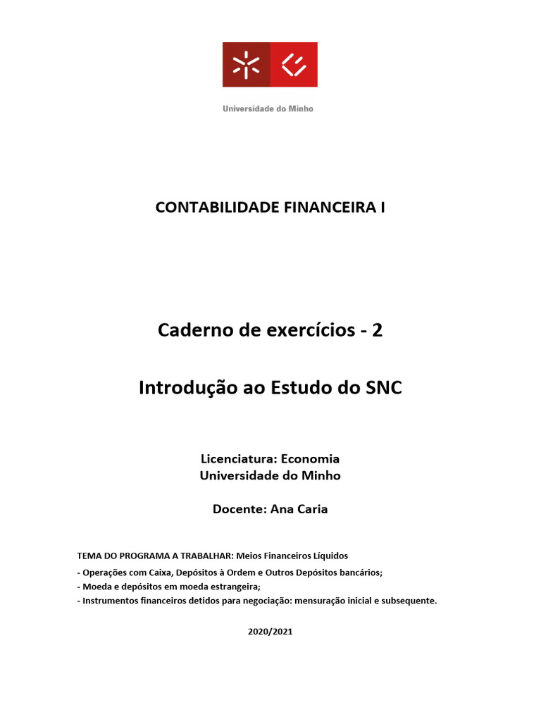 Caderno de Exercícios Nº2 | PDF | Moeda | Yen japonês