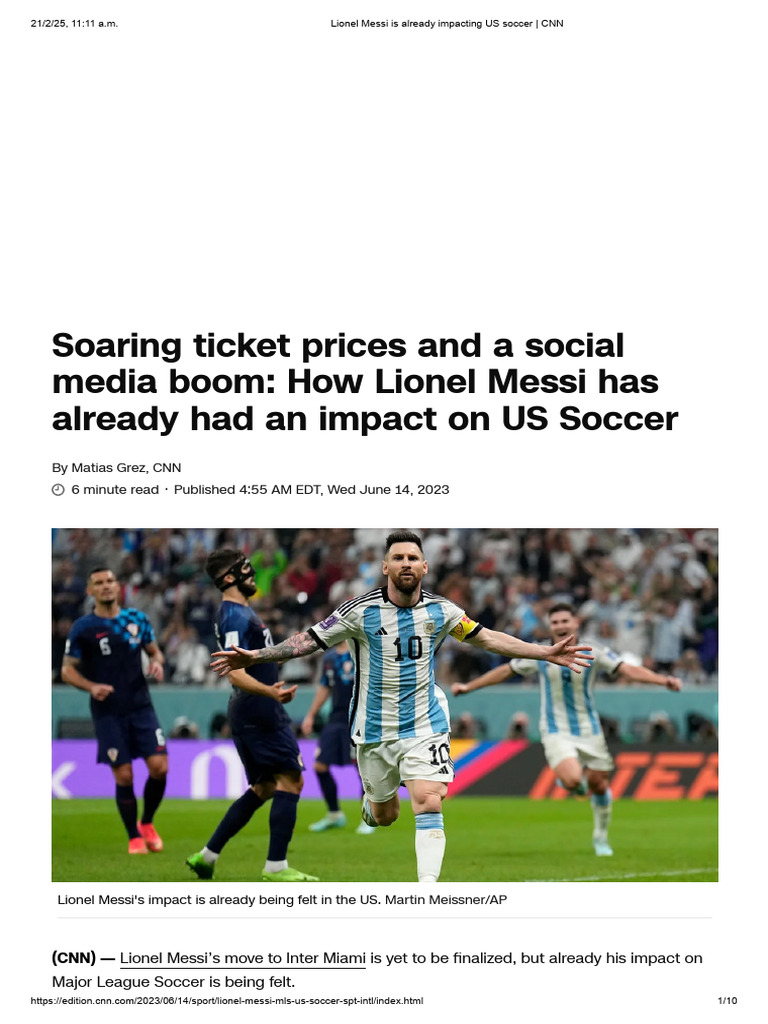 34 - Lionel Messi Is Already Impacting US Soccer - CNN | PDF | Major ...