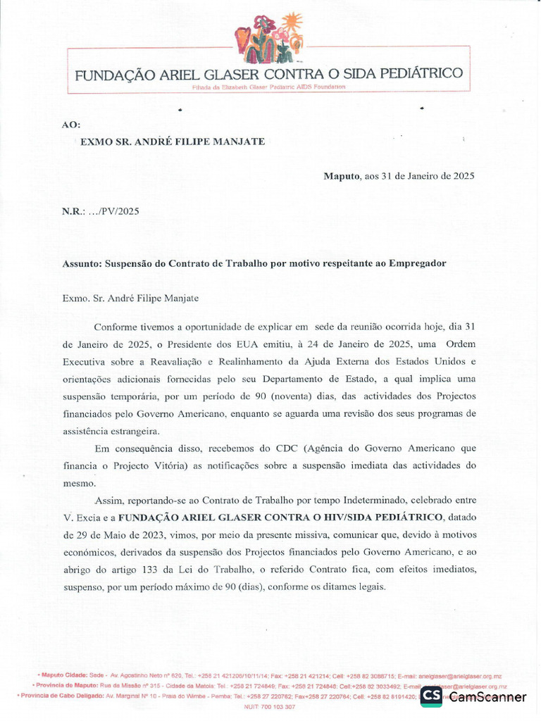 Carta - Andre Manjate | PDF