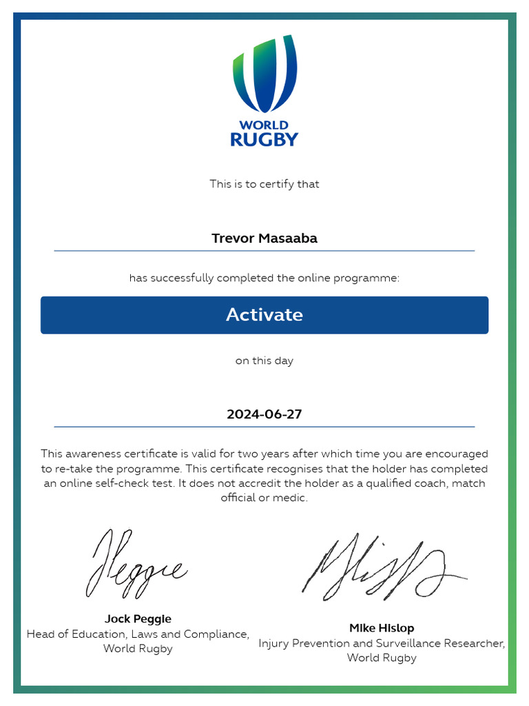 Activate_Programme Certificate 4 | PDF