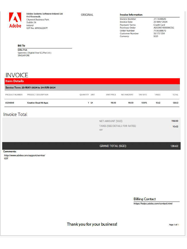 Adobe Receipt | PDF