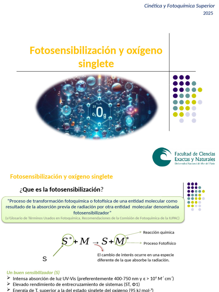 Fotosensibilización y Oxígeno Singlete | PDF | Fotoquímica | Oxígeno
