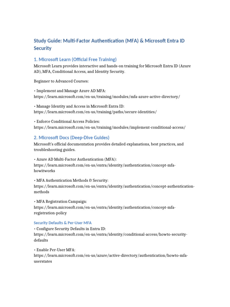 MFA_Study_Guide | PDF | Microsoft Azure | Microsoft