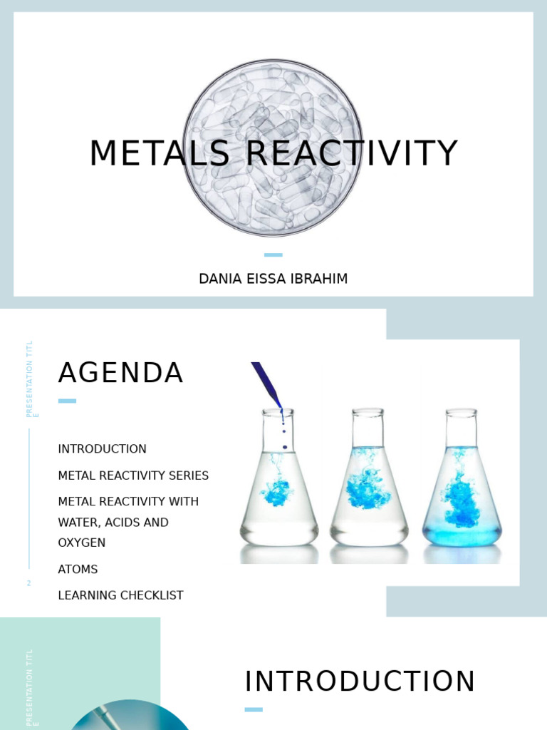 Metals Reactivity Final | PDF | Atoms | Chemical Reactions