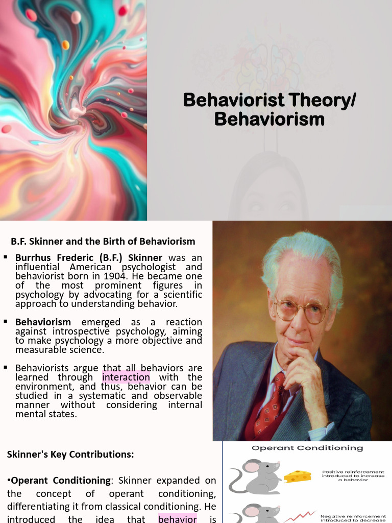 MAIN TOPIC 2 Theories of First Language Acquisition BEHAVIORIST THEORY ...