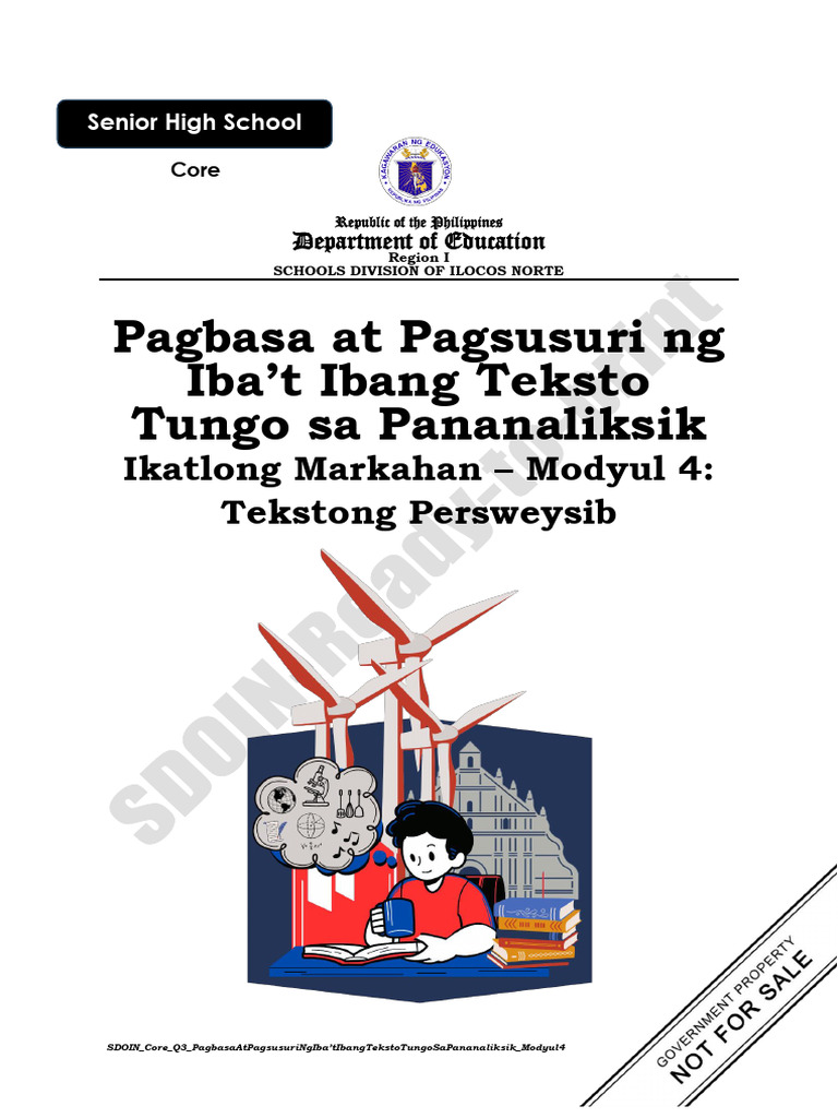 CORE_PagbasaatPagsusuri_Q3_M4_W4_Tekstong Persweysib | PDF
