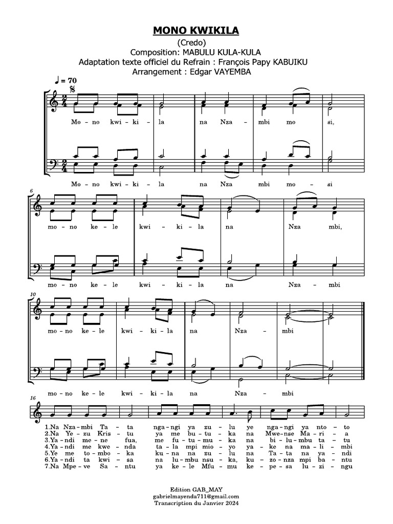 Mono Kwikila Comp Mabulu Kula-Kula Arr Edgar Vayemba Adaptation Papy ...