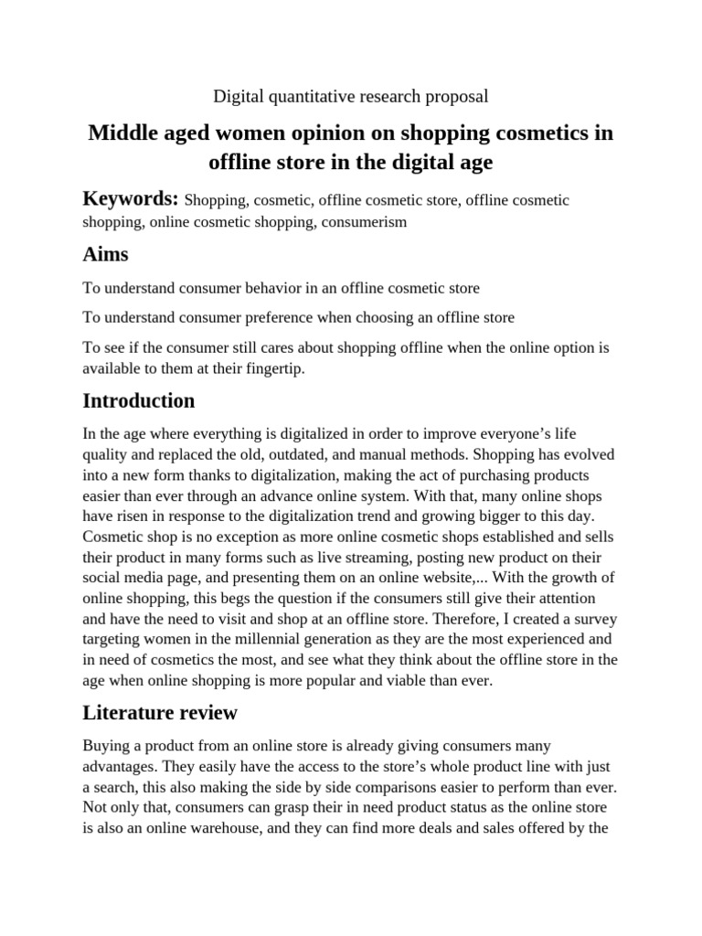 Digital Quantitative Research Proposal | PDF | Online Shopping ...