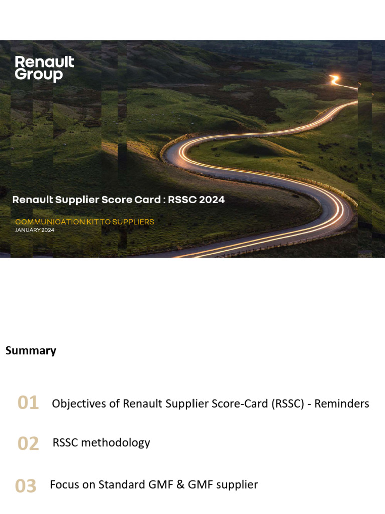 Renault Supplier Score Card Overview 2024 | PDF