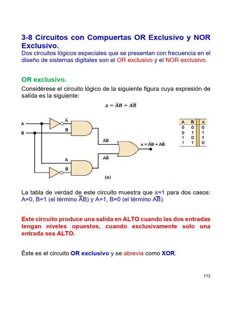 3-8 Circuitos Con Compuertas OR Exclusivo y NOR Exclusivo | PDF ...