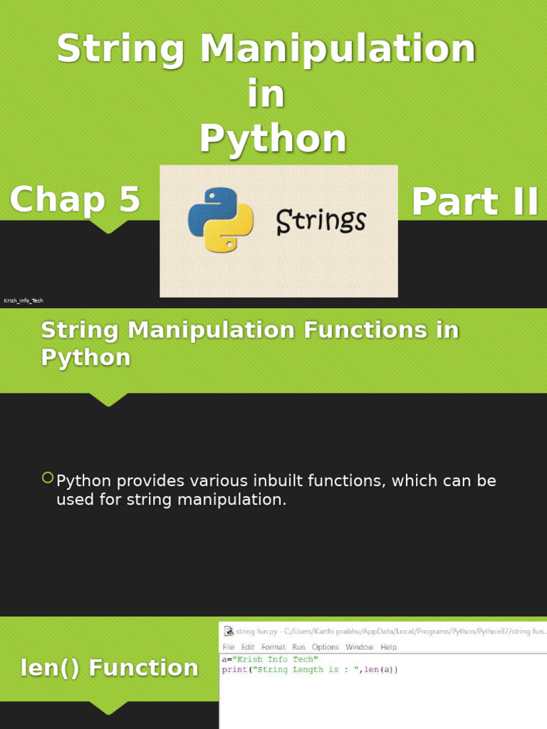 Class 10 Chap 5 String Manipulation II | PDF | String (Computer Science) | Computer Science