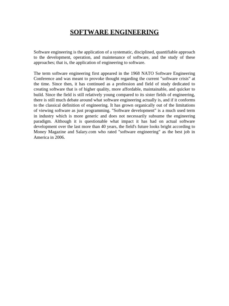 Software Engineering Overview | PDF