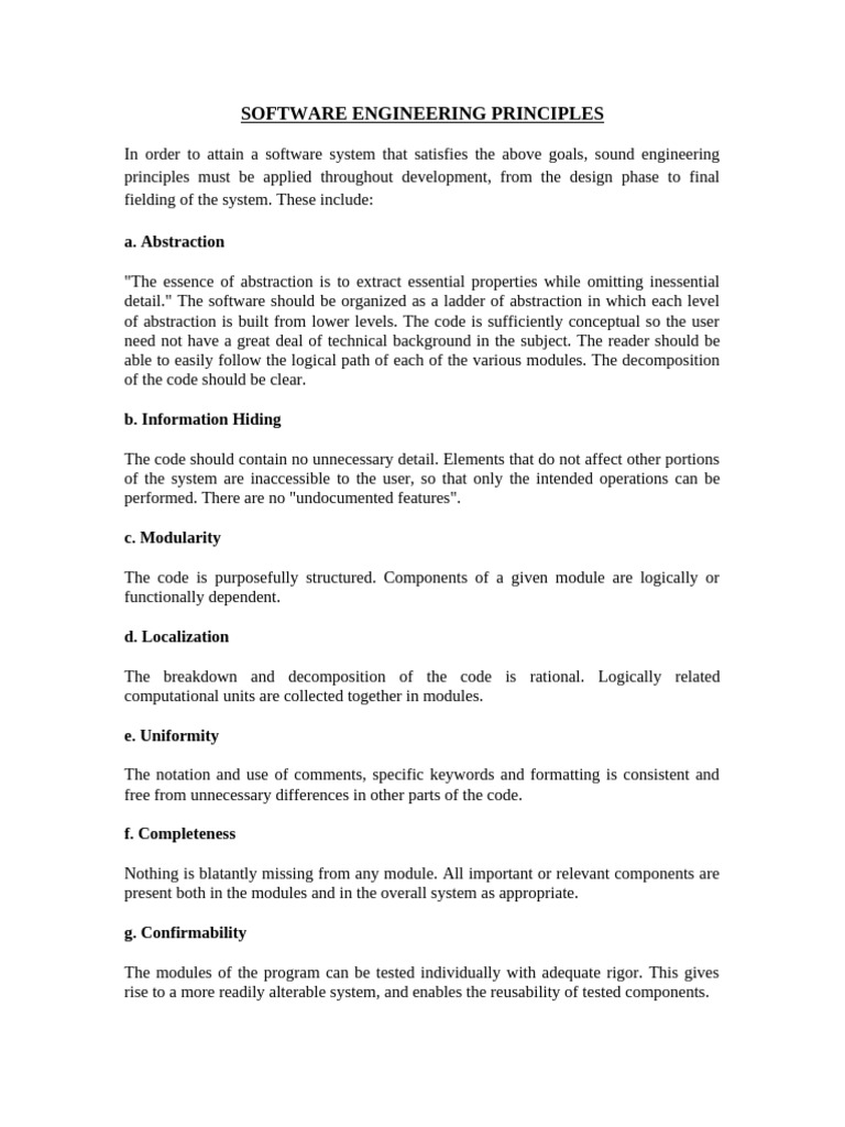 Software Engineering Principles | PDF