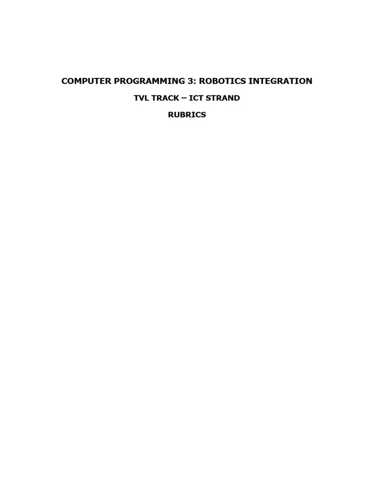 Programming Robotics Rubrics.docx | PDF