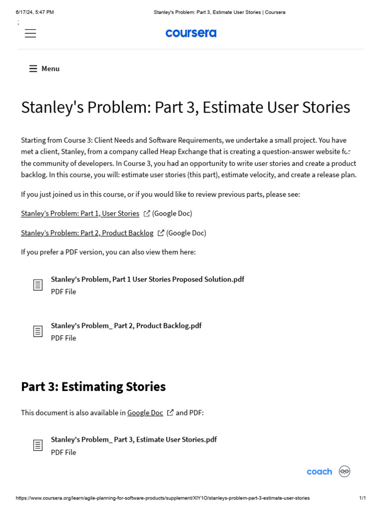 Estimate User Stories Guide | PDF