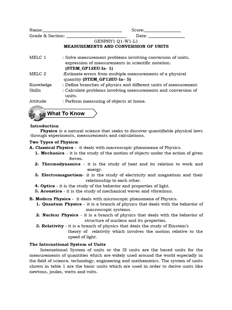 GP1 Revised | PDF | Physics | Significant Figures
