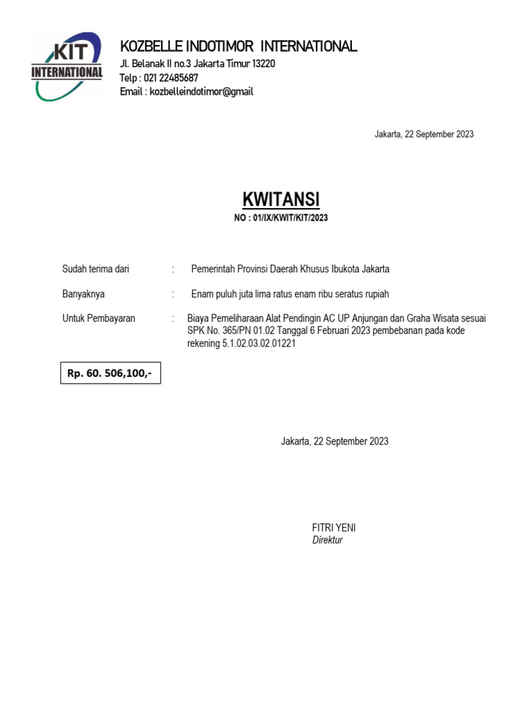 KWITANSI 1 TMII | PDF