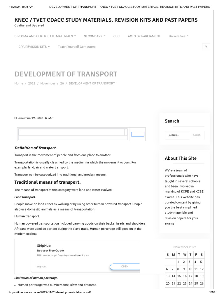 TVET CDACC Past Papers & Study Kits | PDF | Steamboat | Steamship