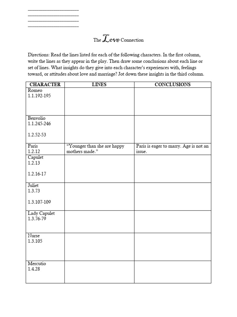 Character Lines Conclusions | PDF