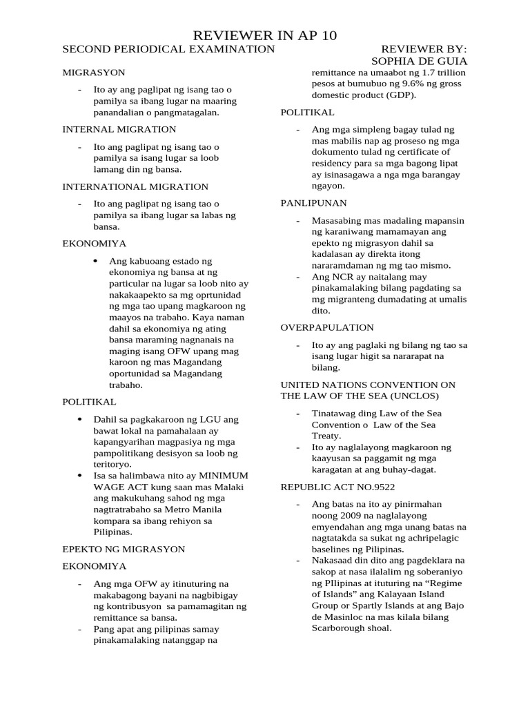 Reviewer in Ap 10 | PDF