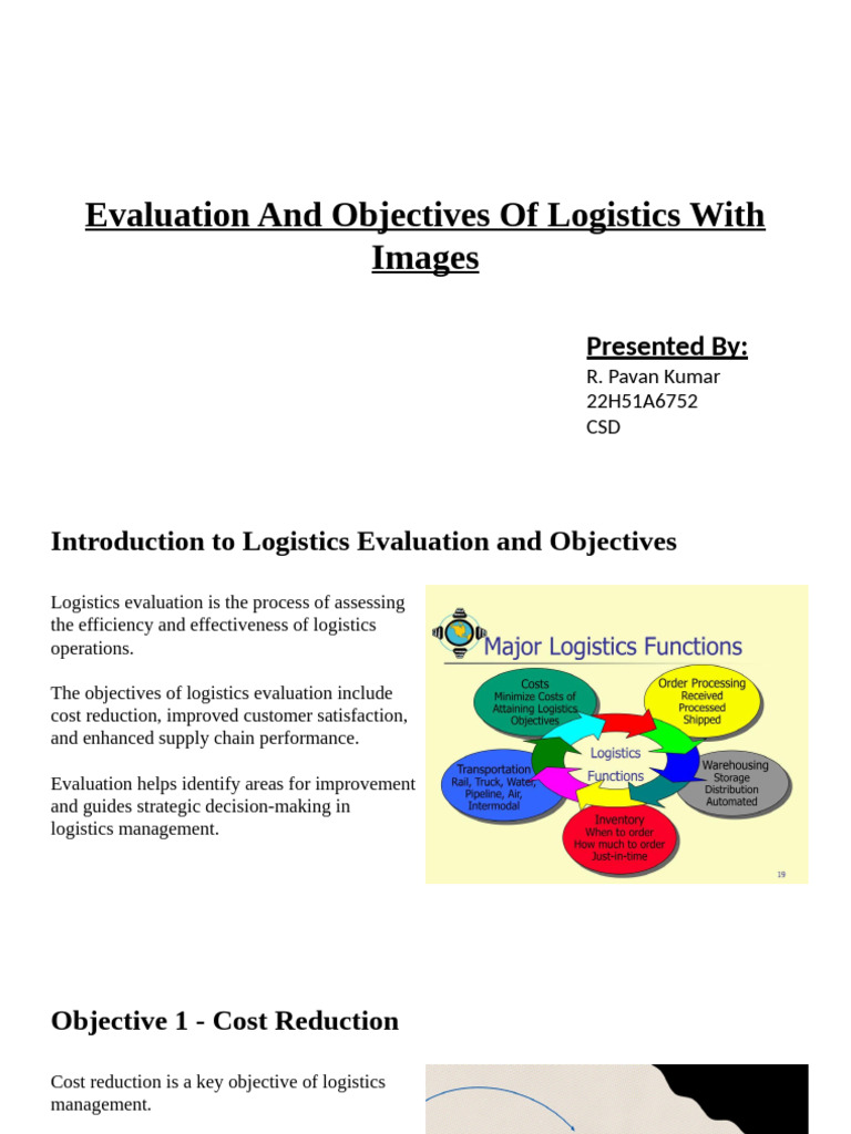 Evaluation and Objectives of Logistics With Images | PDF | Logistics | Performance Indicator
