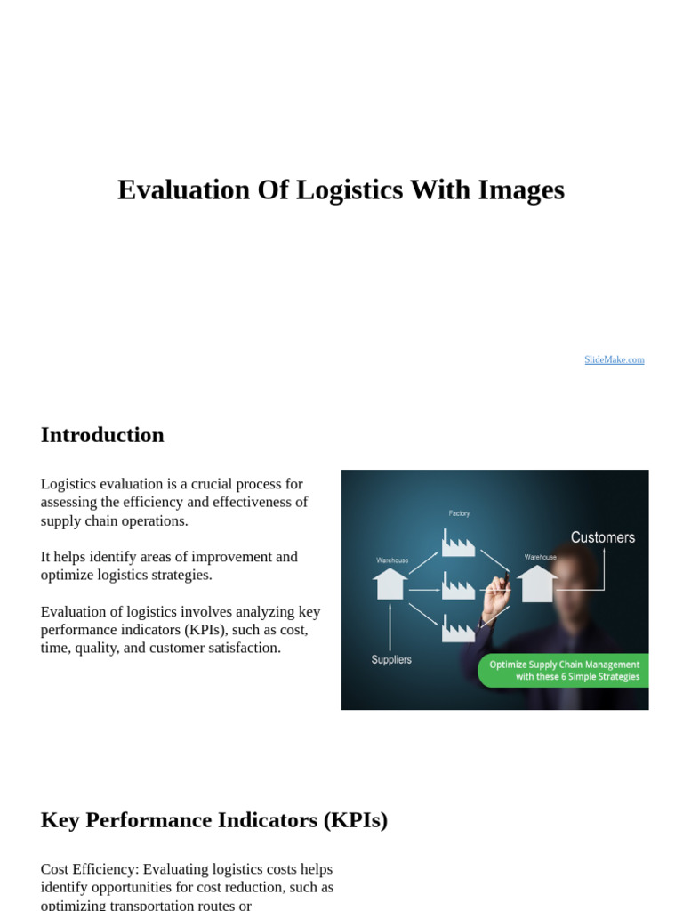 Evaluation of Logistics With Images | PDF | Logistics | Performance Indicator
