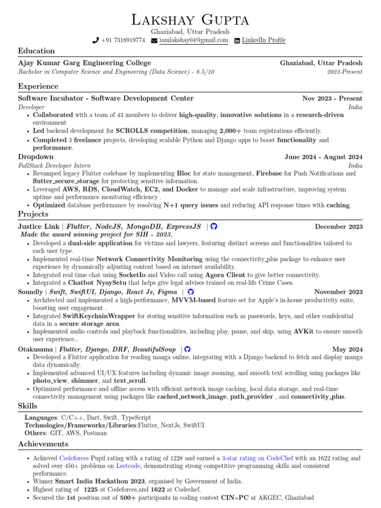 Lakshay Resume | PDF | Cache (Computing) | Computing