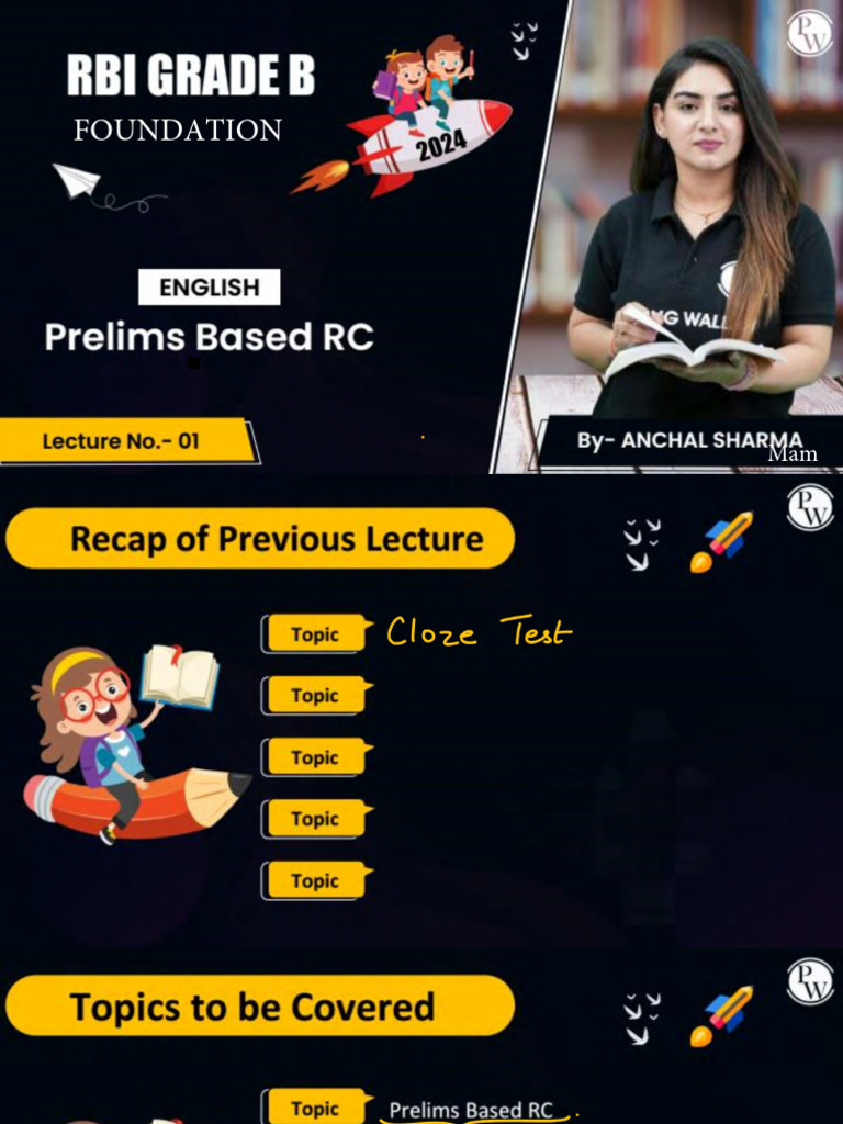 Prelims Based RC 01 - Class Notes RBI GRADE-B FOUNDATION BA | PDF