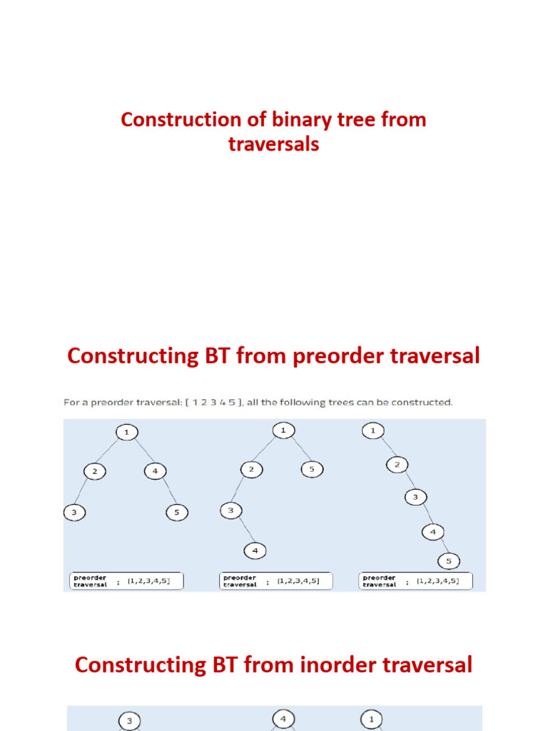 Constructionof BT From Traversal | PDF