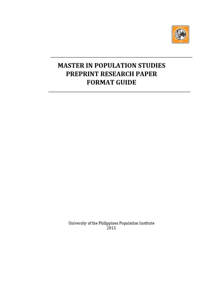 MPOPS Preprint Research Paper Format Guide | PDF | Quotation Mark | Thesis