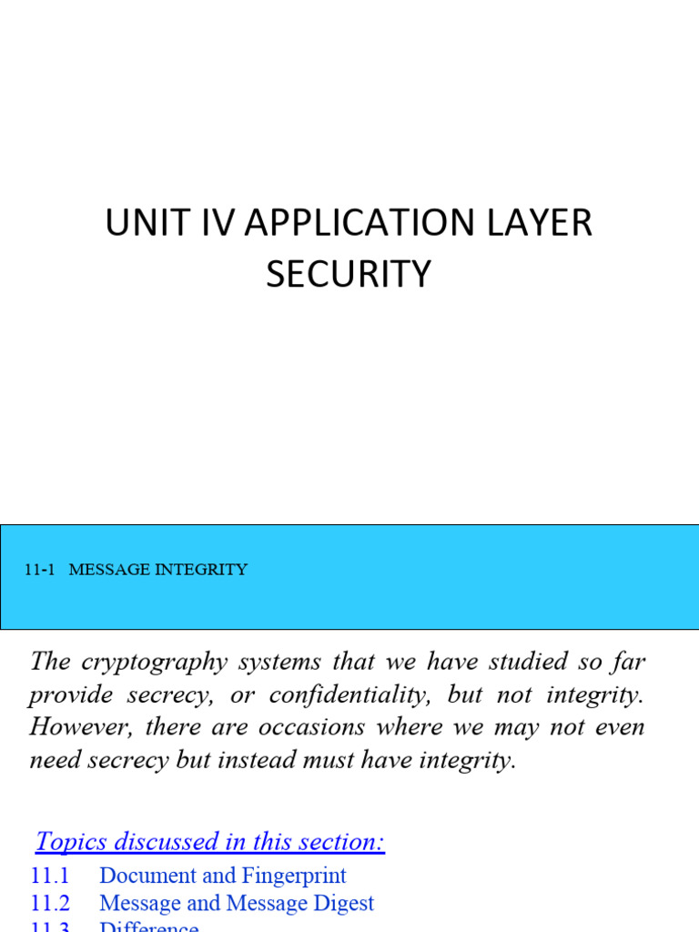 Message Integrity in Cryptography | PDF