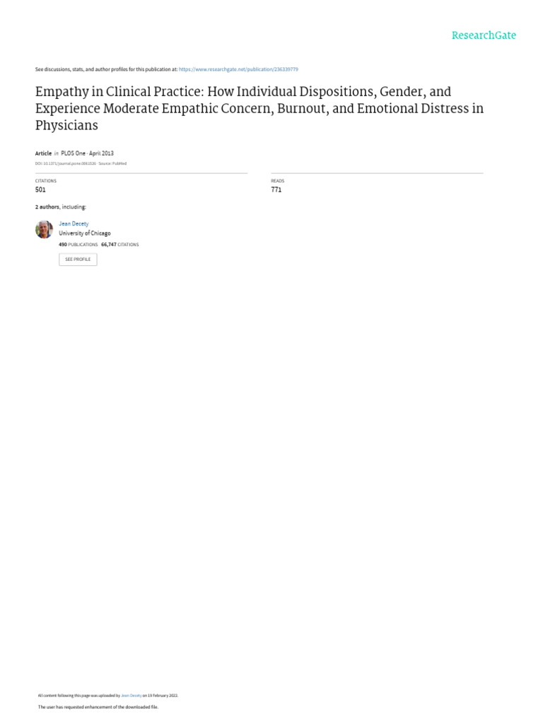 Empathy in Clinical Practice | PDF | Empathy | Effect Size