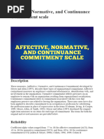Allen Meyer Commitment Scales | PDF | Psychology | Psychological Concepts