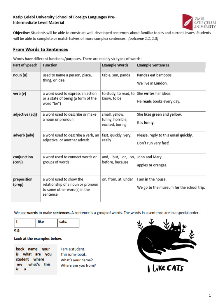 Basic Sentence Structure - Student - S | PDF | Verb | Subject (Grammar)