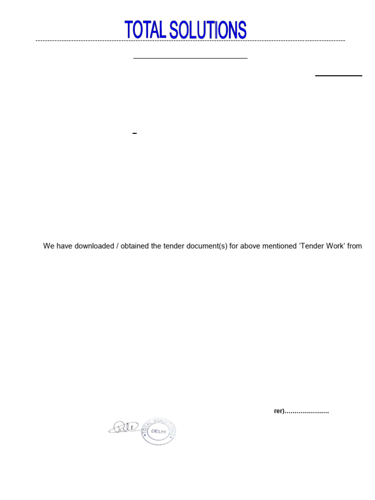 6 Tender Acceptance Letter New | PDF