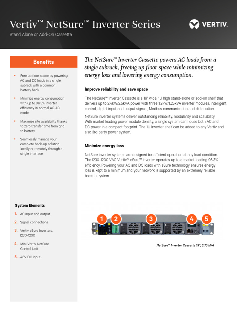 Datasheet-Vertiv NetSure Inverter Series Chasis | PDF | Power Inverter ...