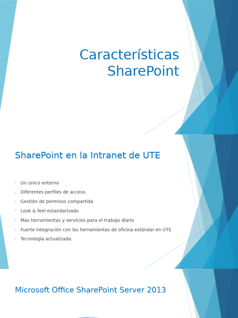 Caracteristicas SharePoint | PDF | Compartir punto | Microsoft Office