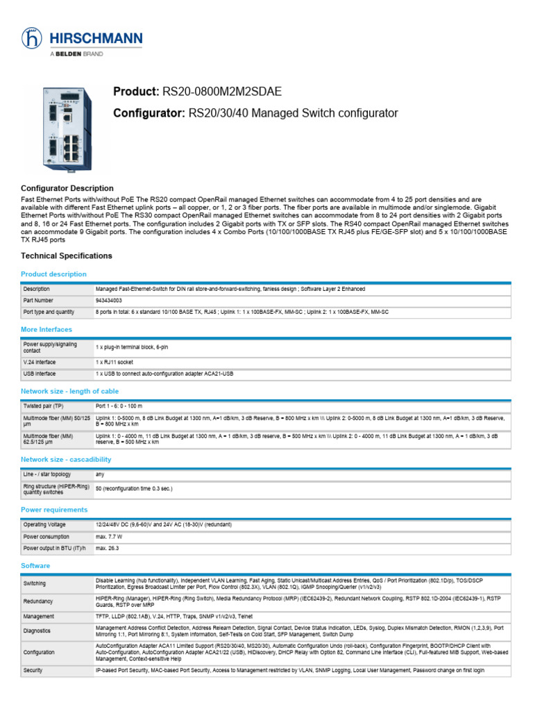RS20-0800M2M2SDAE Techdata | PDF | Data Transmission | Computer Engineering