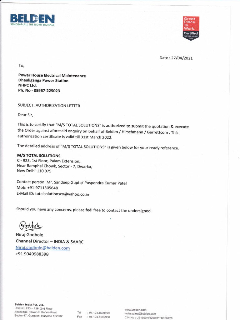 Power Station Authorization Notice | PDF