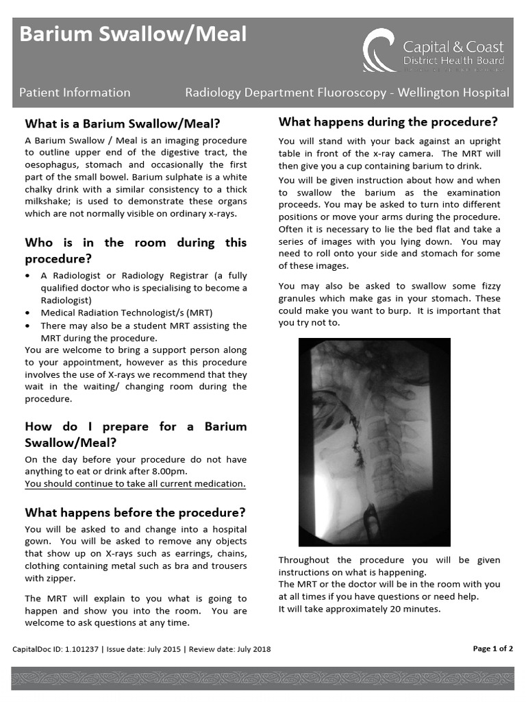 Barium Swallow Meal | PDF | Radiology | Medical Specialties