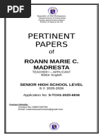 Editable Cover Page Pertinent Papers | PDF