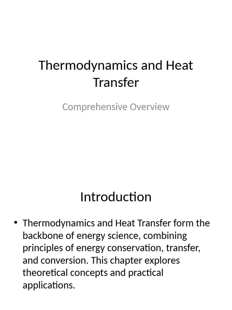 Thermodynamics & Heat Transfer Guide | PDF